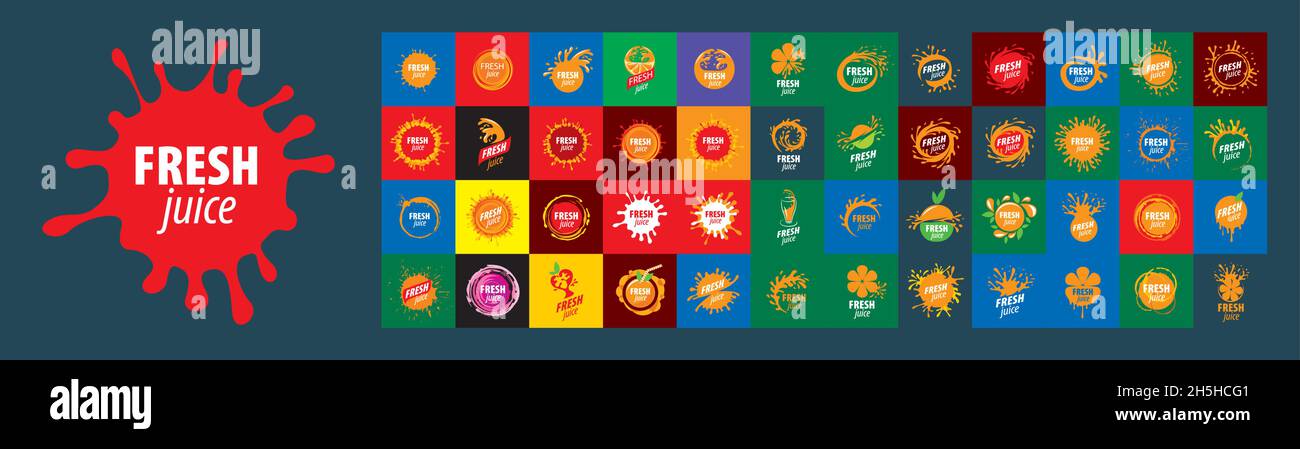 A set of vector logos Fresh on different colored backgrounds Stock ...