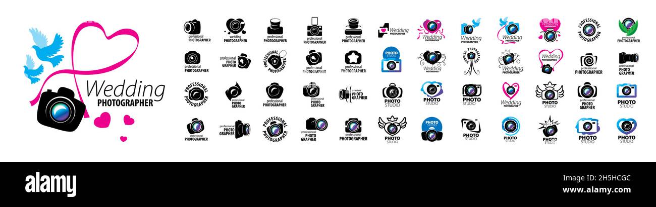 A set of vector logos by a professional photographer on a white ...