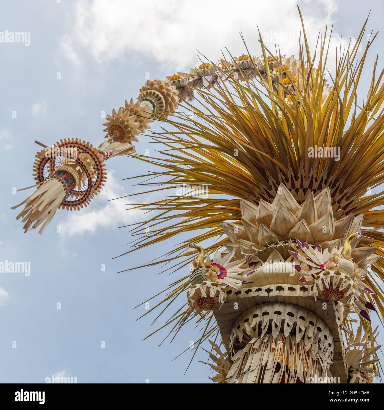 Penjor bamboo poles for Galungan celebration, Bali Island, Indonesia ...
