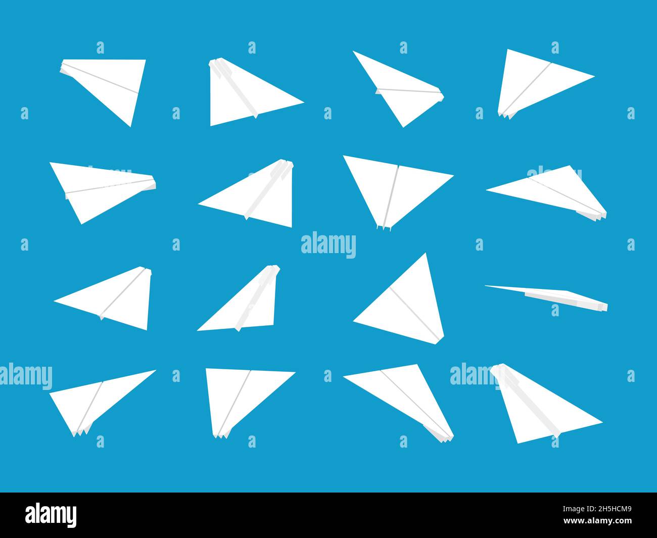 White paper planes collection with different views and angles Stock ...