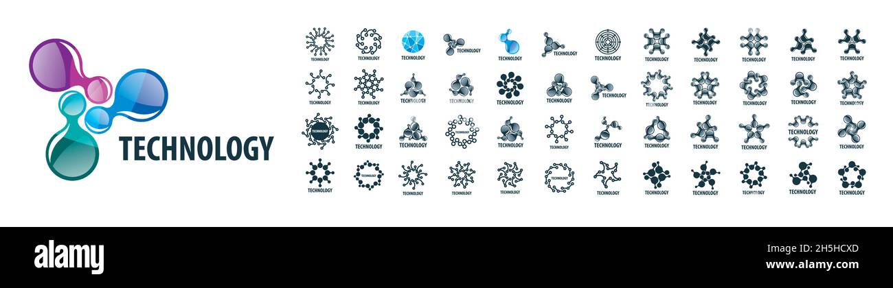A set of vector logos Technology on a white background Stock Vector ...
