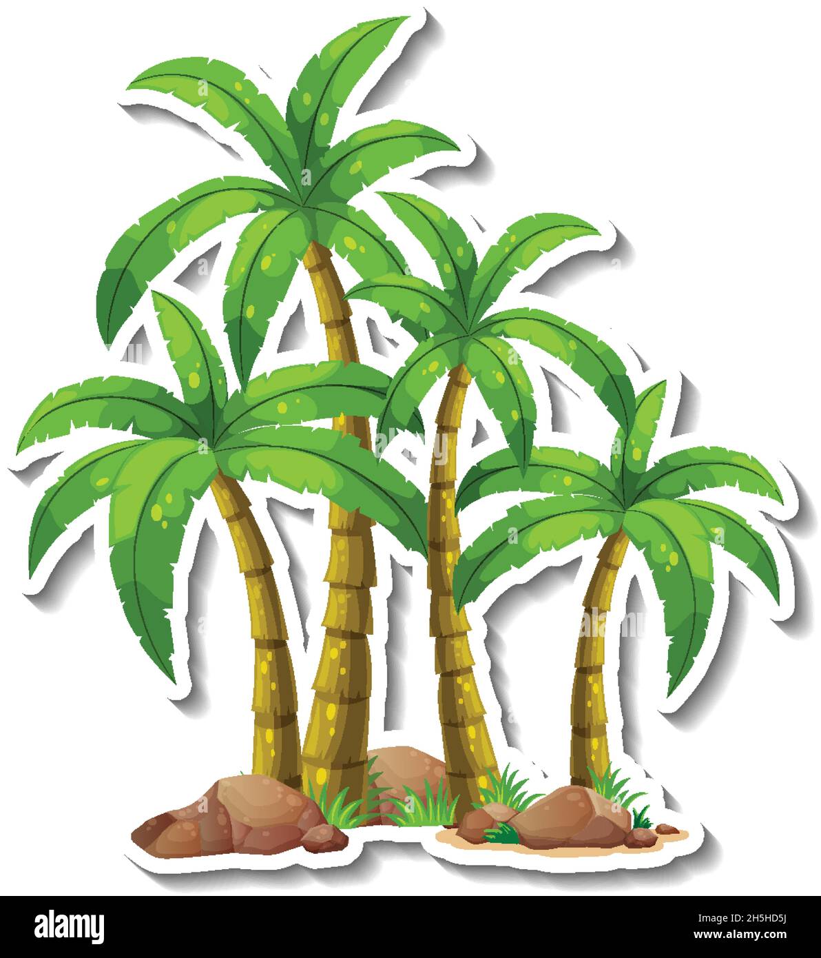 Palm tree sticker isolated on white background illustration Stock ...