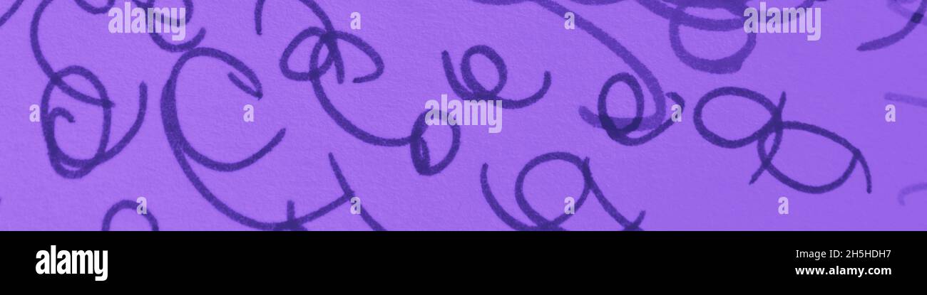 Contemporary Art. Fantasy Scribble Pencil. Lilac Handmade Scrawls ...