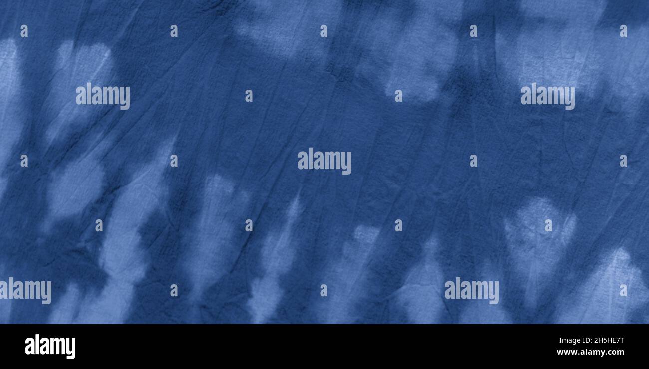 Indigo Shibori Texture. Nautical Ethnic Watercolor Painting. Marble ...