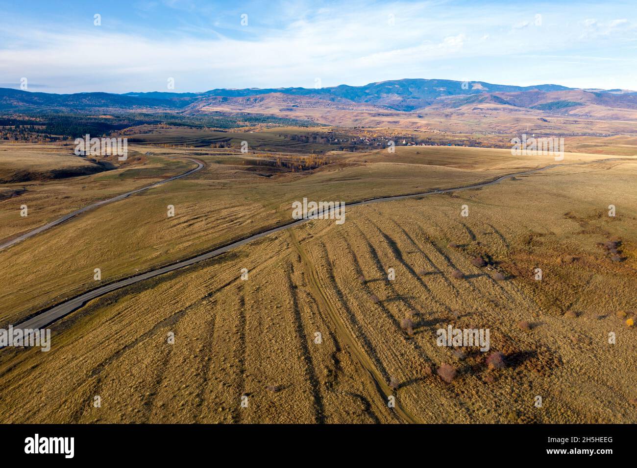 Flying above scenic countryside fields hi-res stock photography and ...
