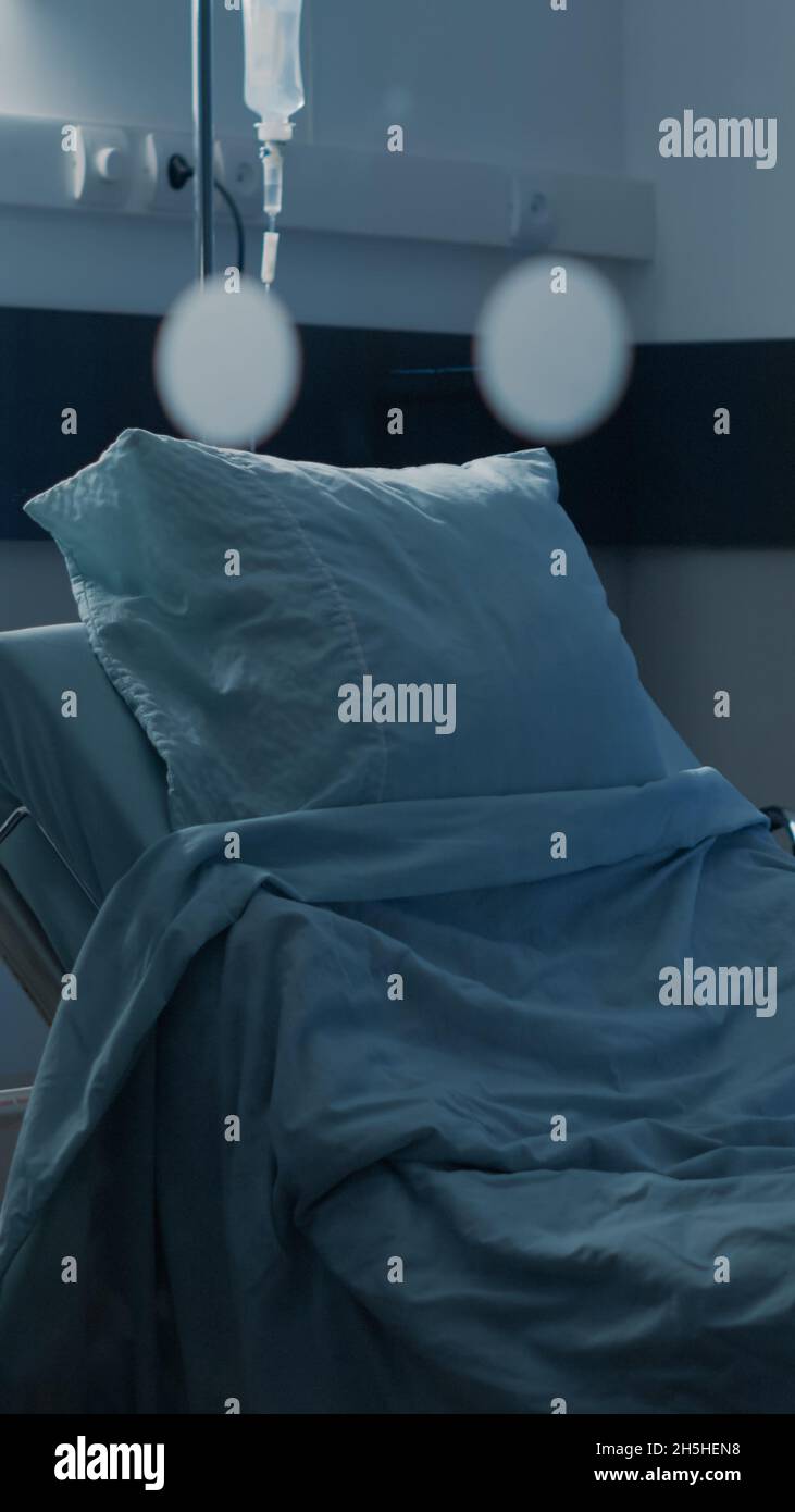 Empty bed in hospital ward designed for emergency problems and surgery ...