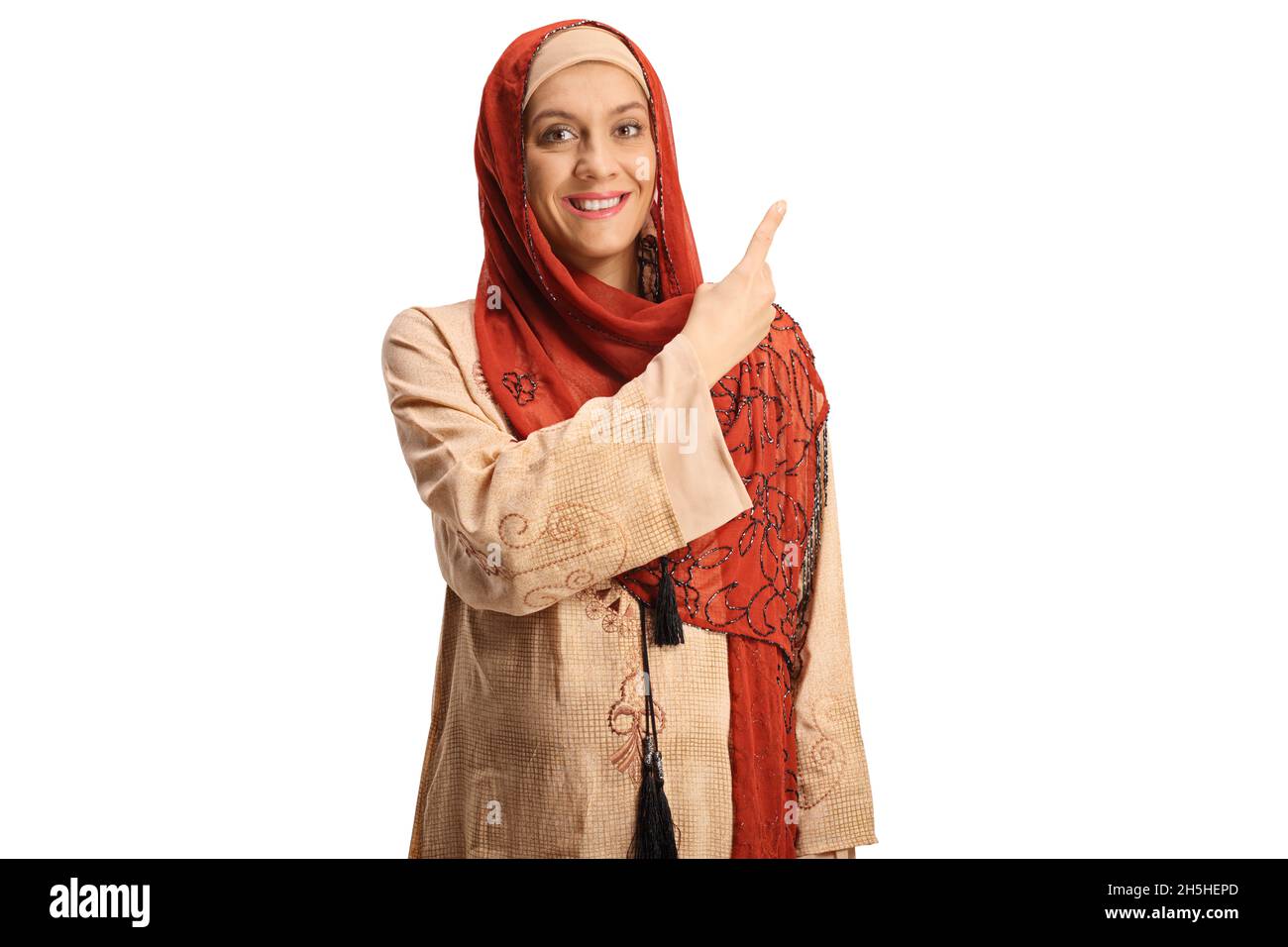 Pointing behind with her thumb hi-res stock photography and images - Alamy