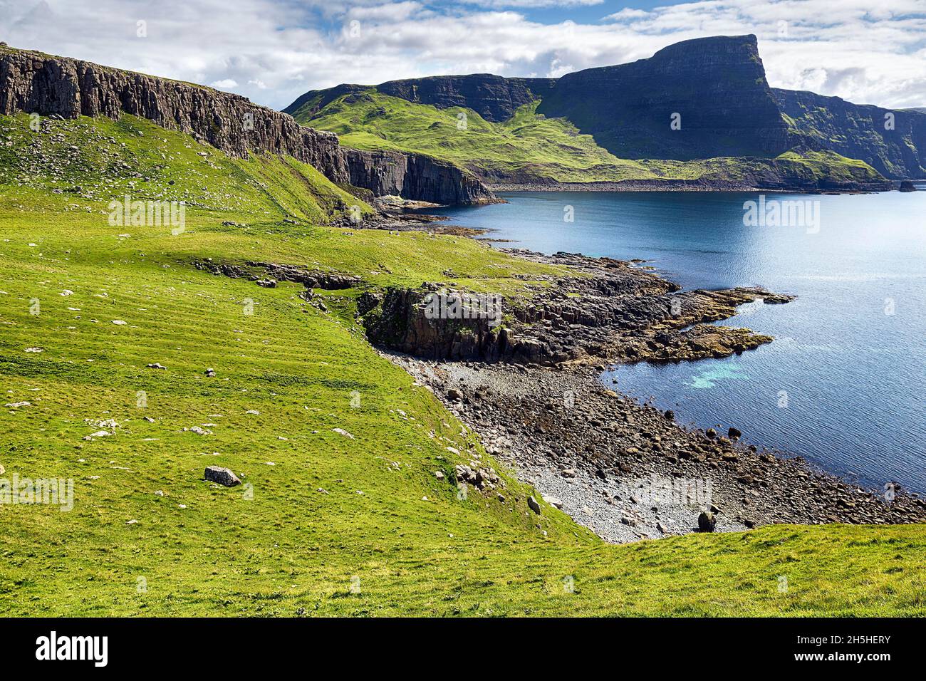 View along the coast towards the mesa Waterstein Head, Neist Point ...