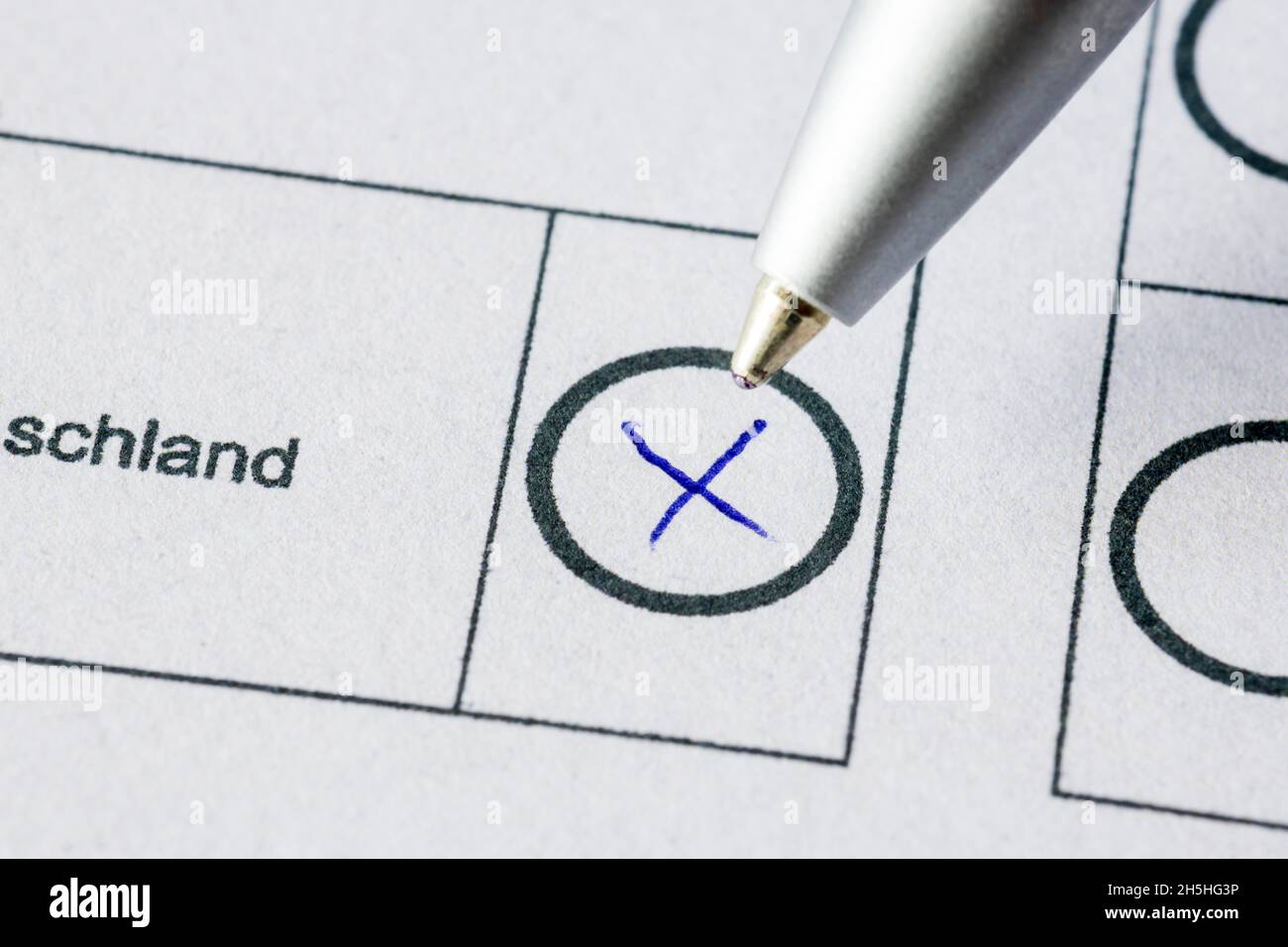 Ballot paper, ballpoint pen, tick box Stock Photo - Alamy