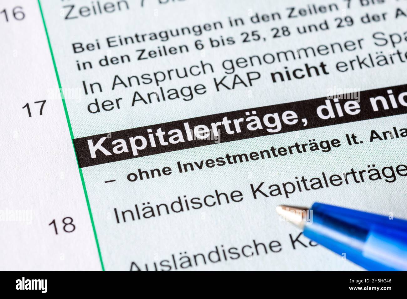 Tax return, documents, capital gains Stock Photo - Alamy