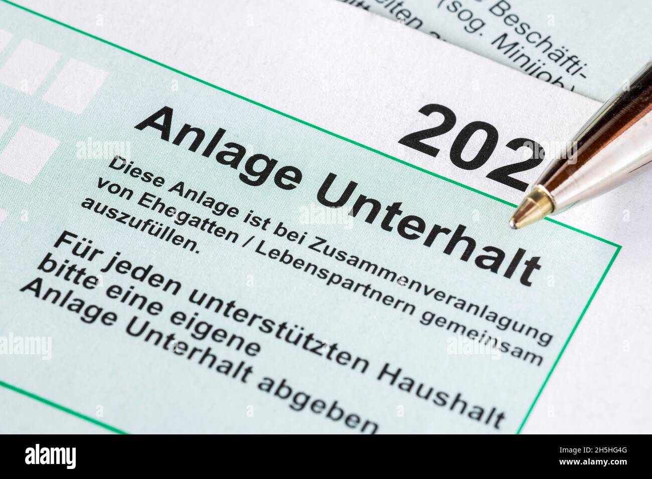 Tax return, documents, maintenance annex Stock Photo - Alamy