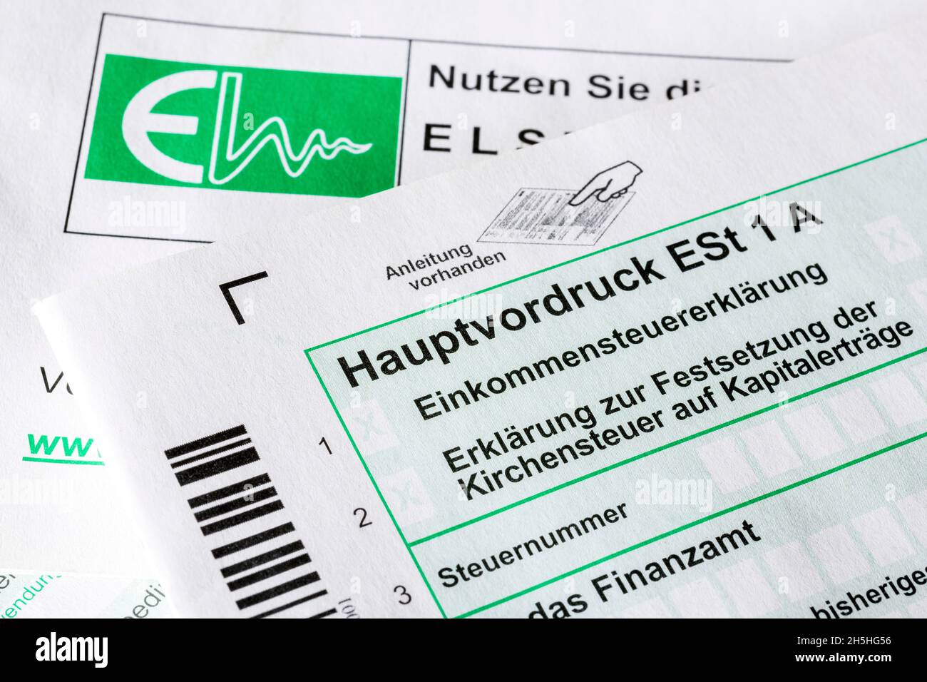 Tax return, documents, main form ESt 1 A, income tax return Stock Photo ...