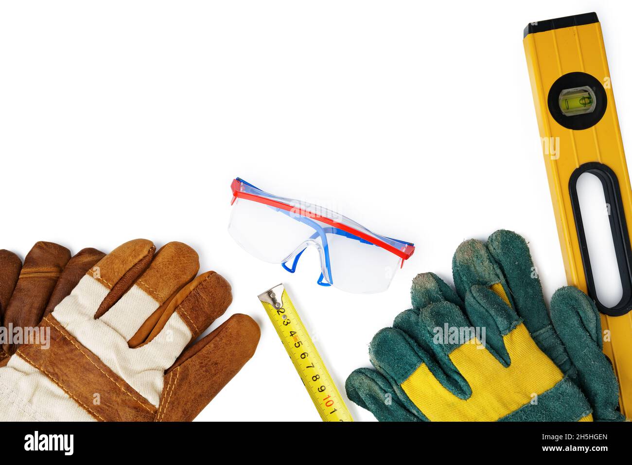 Engineer work tools isolated on white background Stock Photo - Alamy