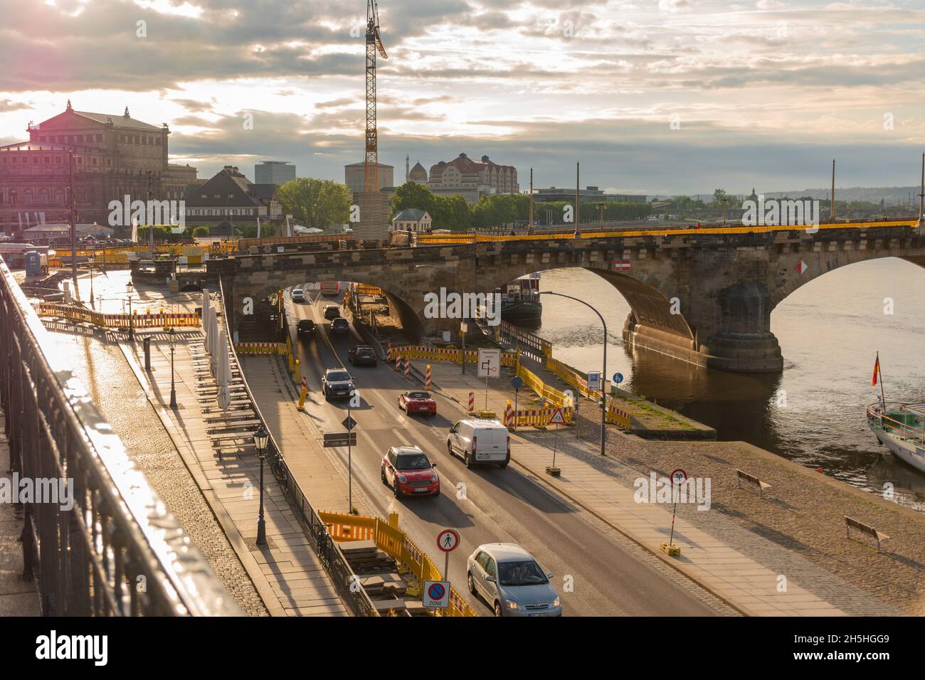 20 May 2019 Dresden, Germany - Augustus Bridge (Augustusbrücke) during ...