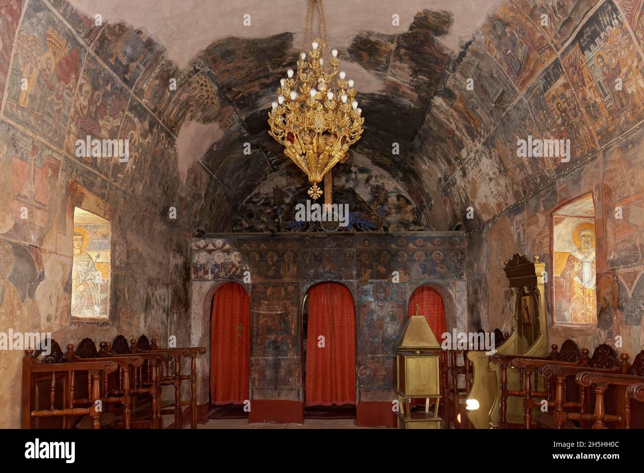 Agios Jannis Prodromos, interior with frescoes from the 15th century ...