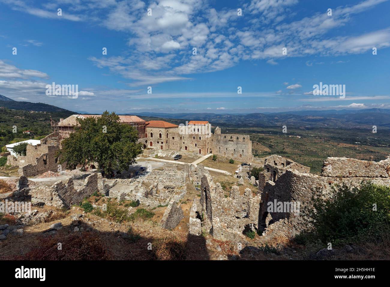 Medieval despot's palace, Byzantine ruined city of Mistra, Mystras near ...