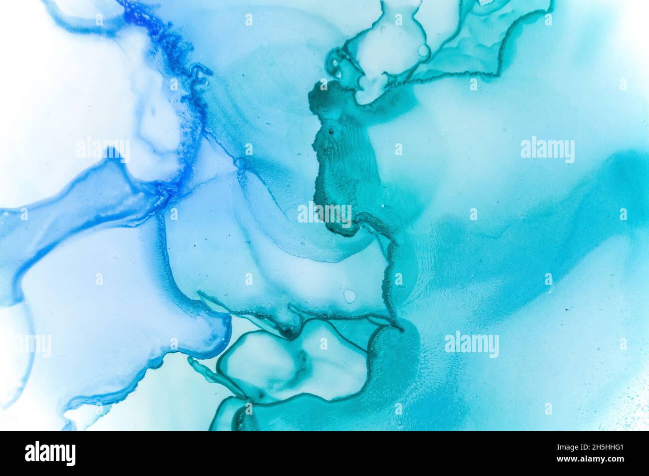 Landscape with Watercolor Spot. Blue Color Drop Painting. Sophisticated ...