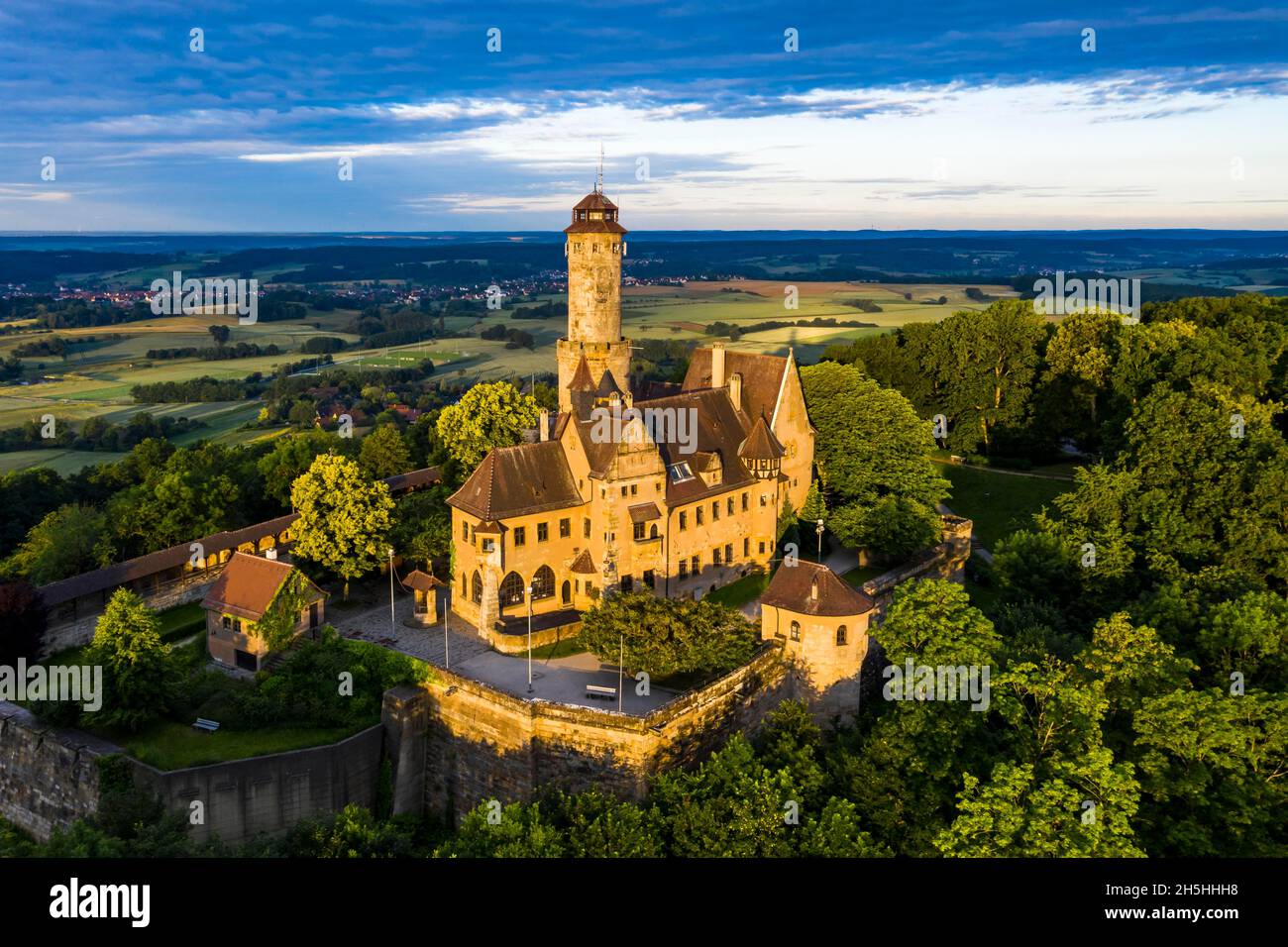 Aerial view: Altenburg, medieval hilltop castle, Bamberg ...