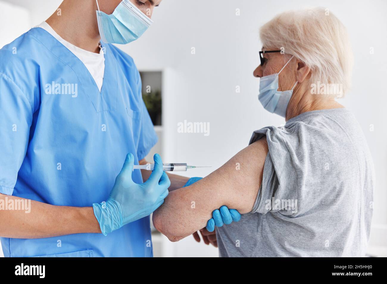 male doctor arm injection vaccine passport immunization safety Stock ...