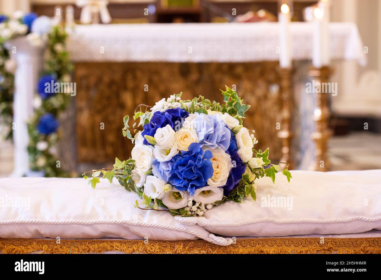Inside Church Wedding Ceremony Blue