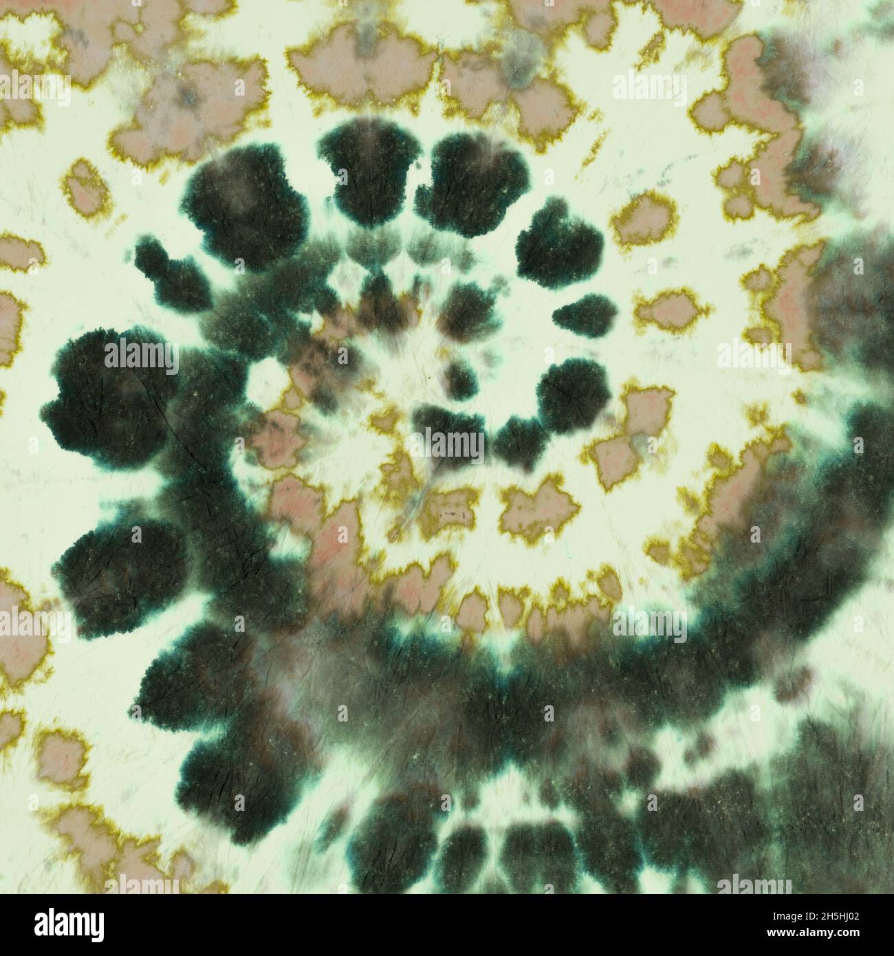 Green Spiral Abstract. Tye Die Shirt Circle. Forest Circular Background ...