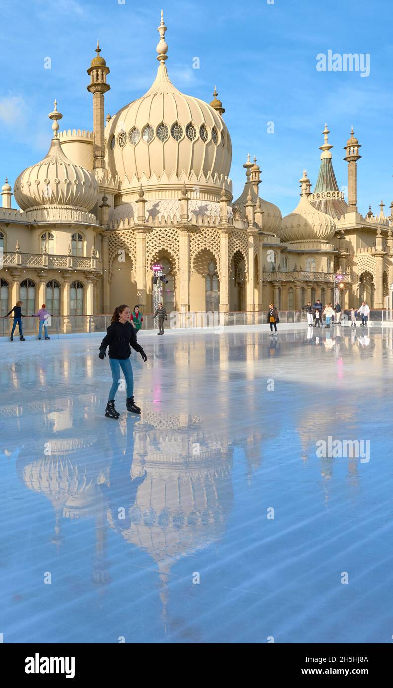 Ice skating at Brighton Pavilion Stock Photo - Alamy