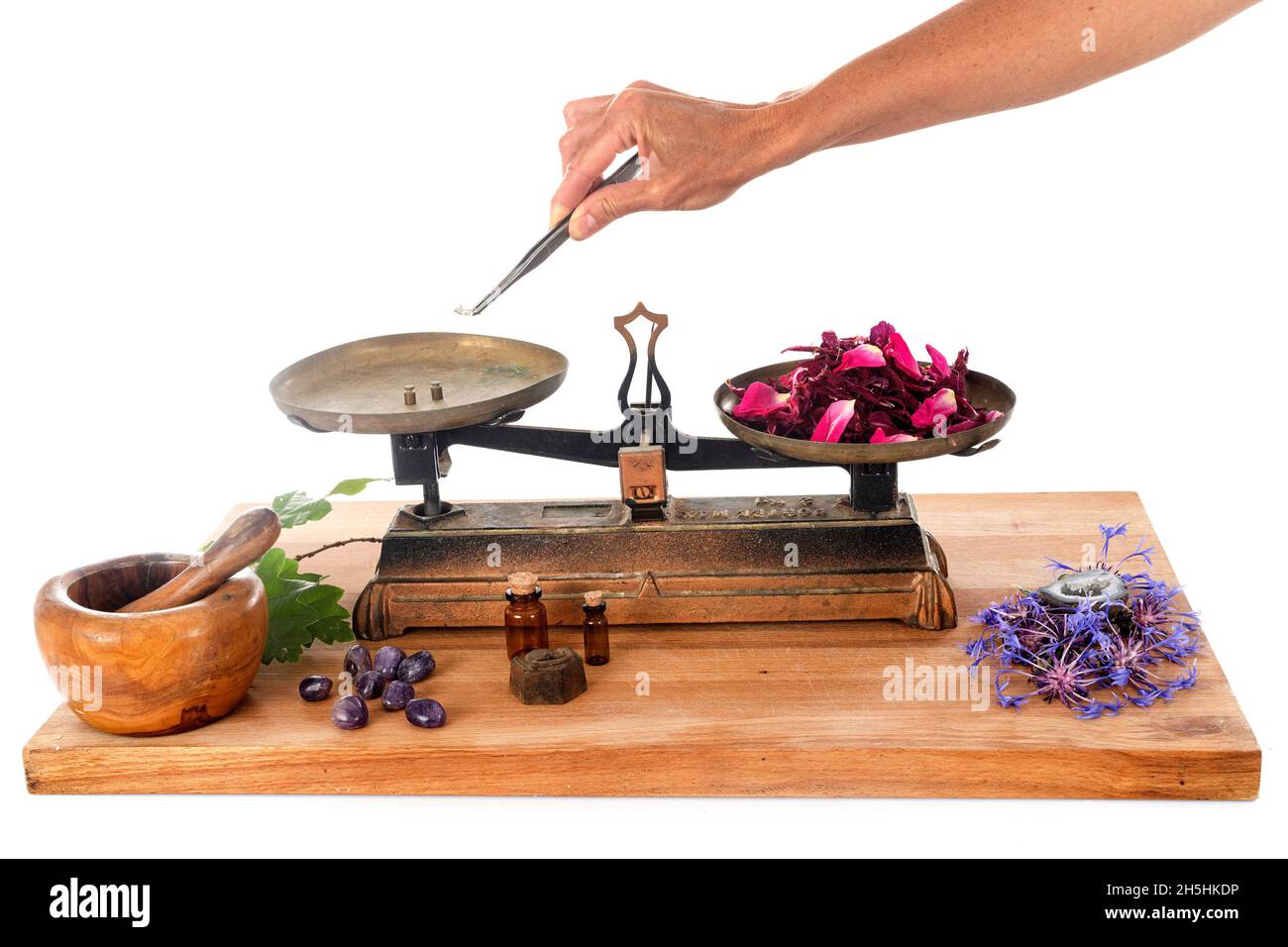 Roberval balance in front of white background Stock Photo - Alamy