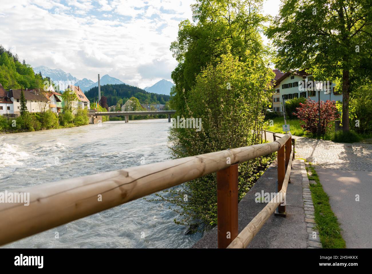 26 May 2019 Fussen, Germany - river Lech in Bavarian Alps Stock Photo ...