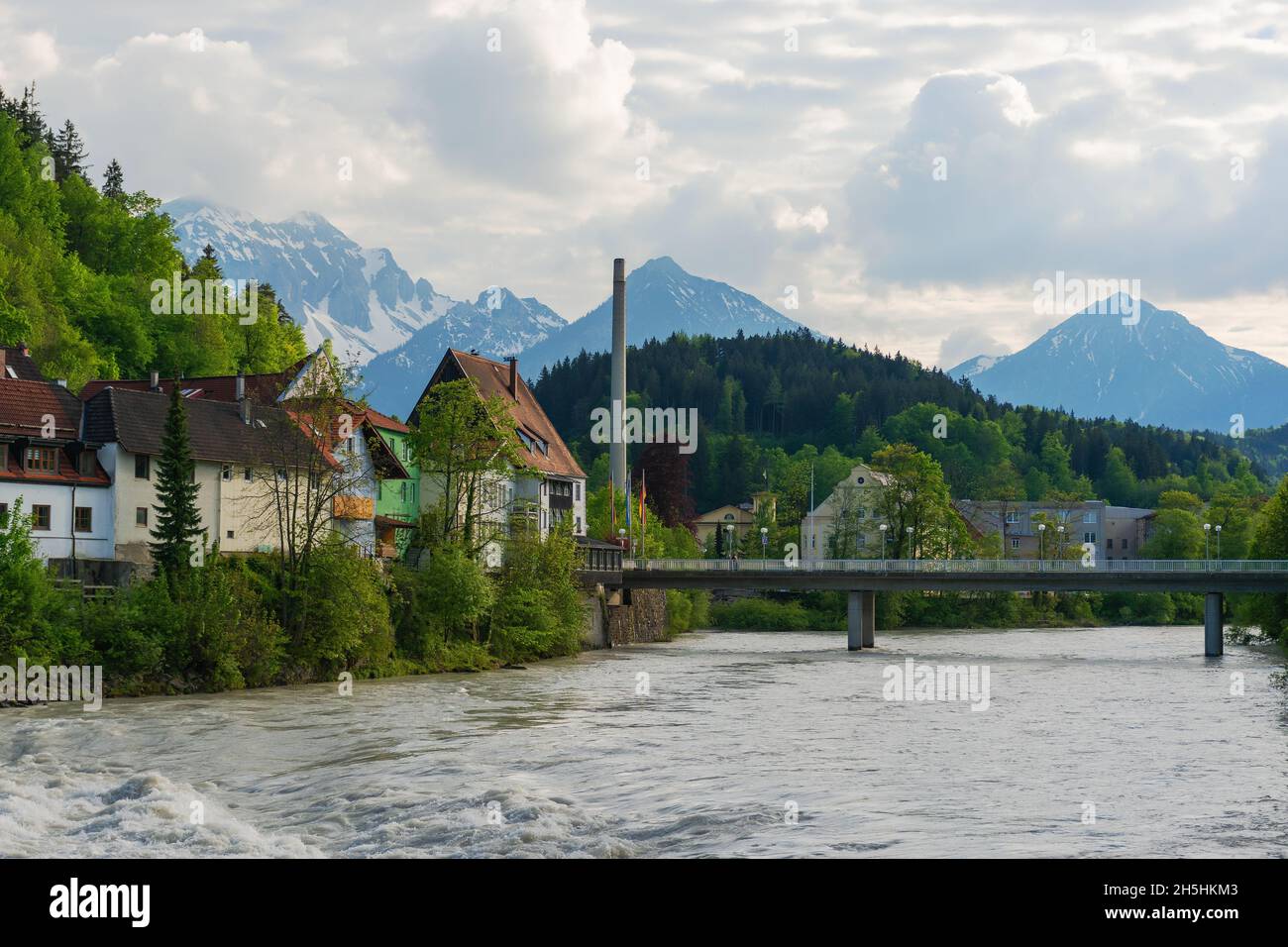 26 May 2019 Fussen, Germany - river Lech in Bavarian Alps Stock Photo ...