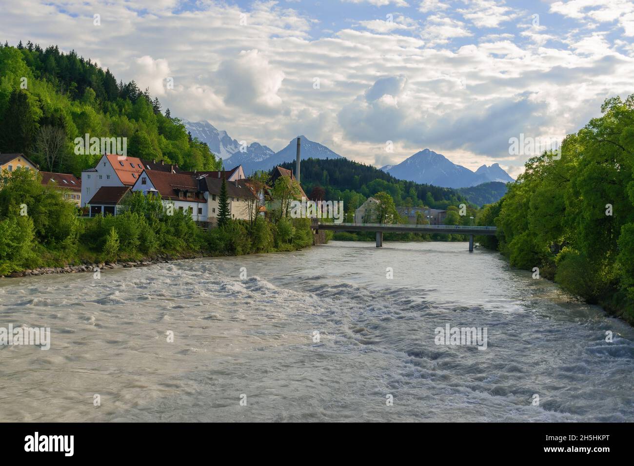 26 May 2019 Fussen, Germany - river Lech in Bavarian Alps Stock Photo ...