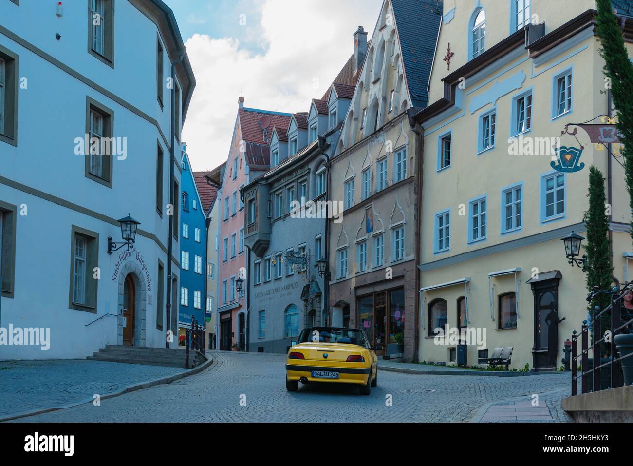 26 May 2019 Fussen, Germany - old streets of Fussen town near ...