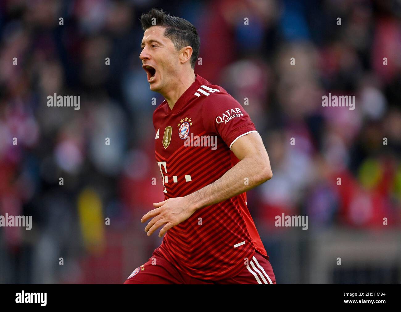 Goal celebration Robert Lewandowski FC Bayern Munich FCB, Allianz Arena ...