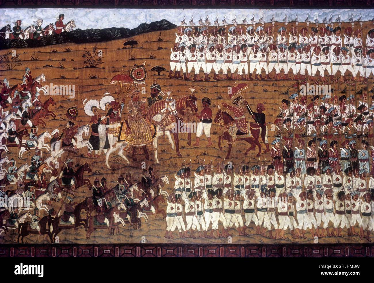 The battle of Pollilur painting on the wall of the Daria Dawlat Bagh ...
