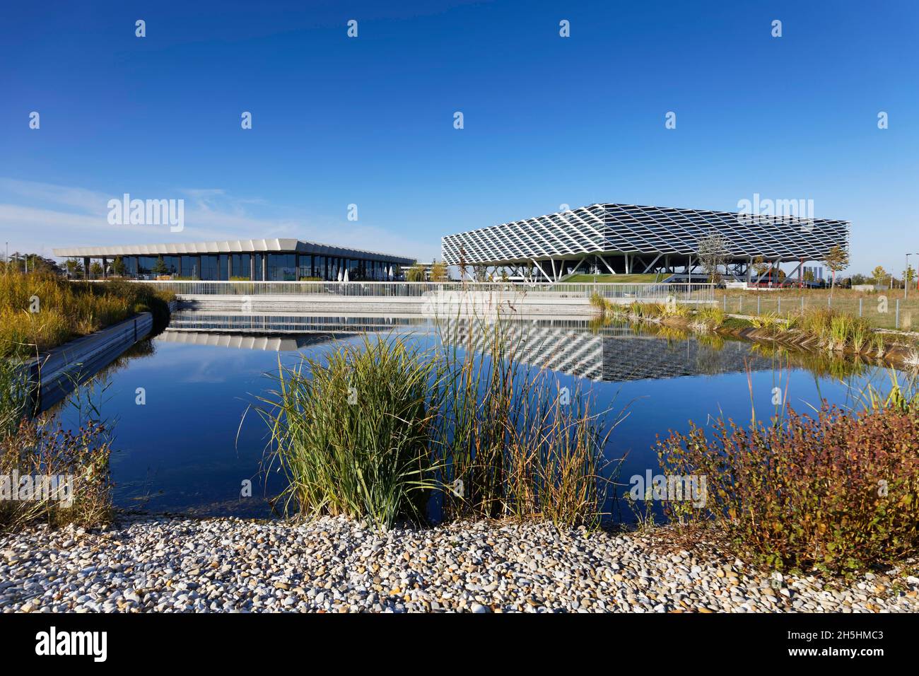 Modernity, architecture, left Adidas Touchdown Cafeteria, right Adidas ...