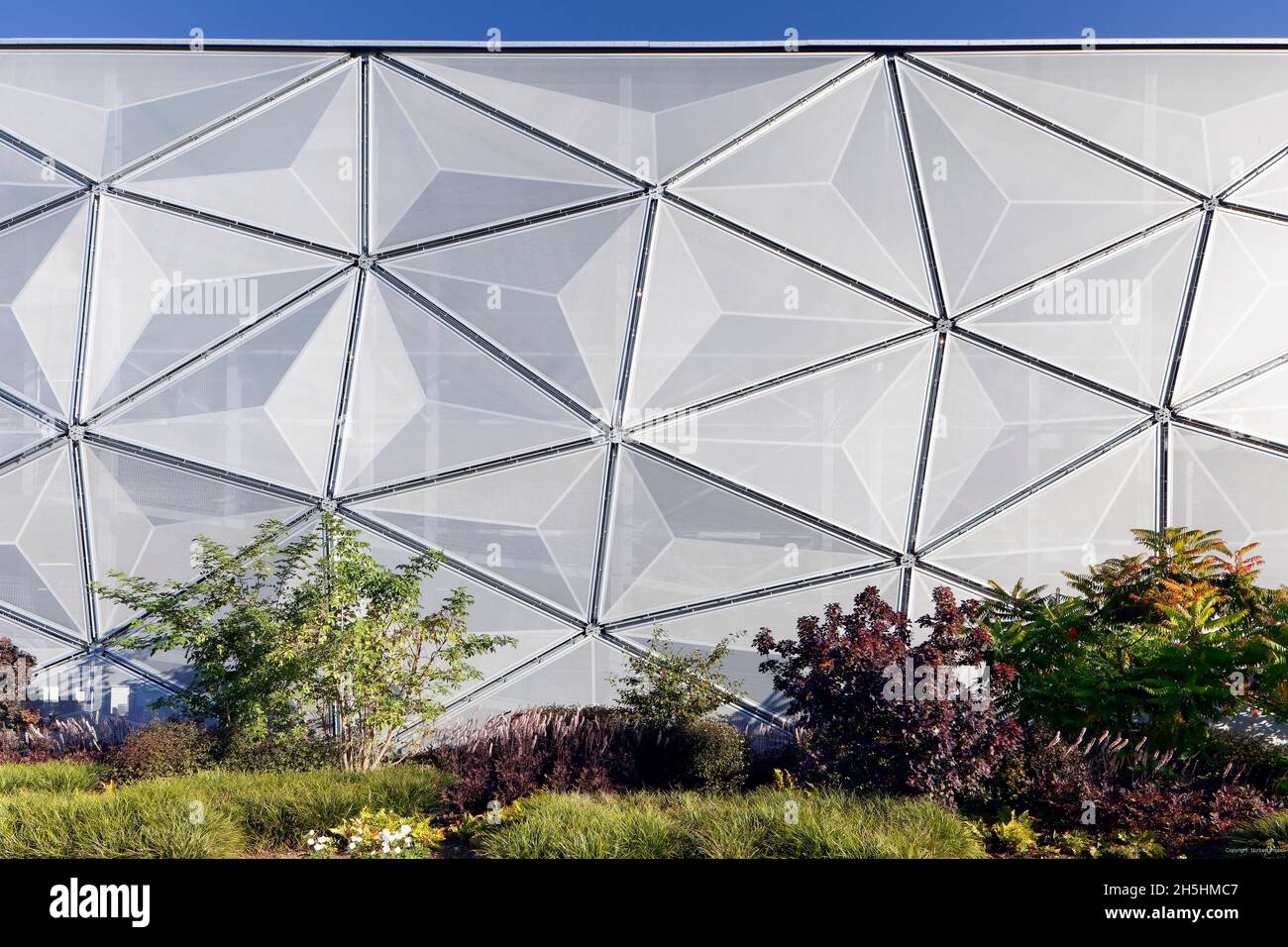 Modernity (shrubs) architecture, Adidas car park facade cladding ...