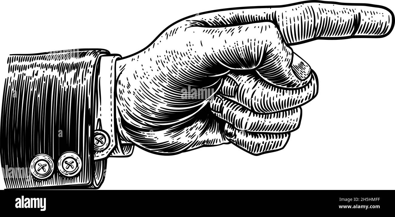 Hand Pointing Finger Direction In Business Suit Stock Vector Image ...