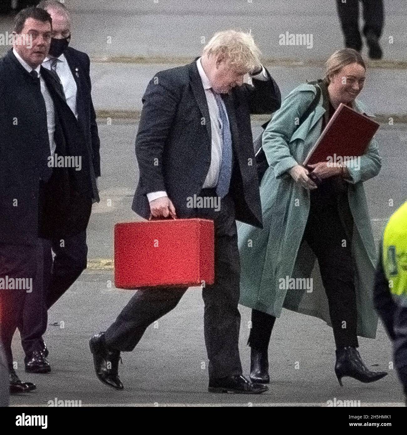 Prime Minister Boris Johnson arrives at the back entrance to Euston ...