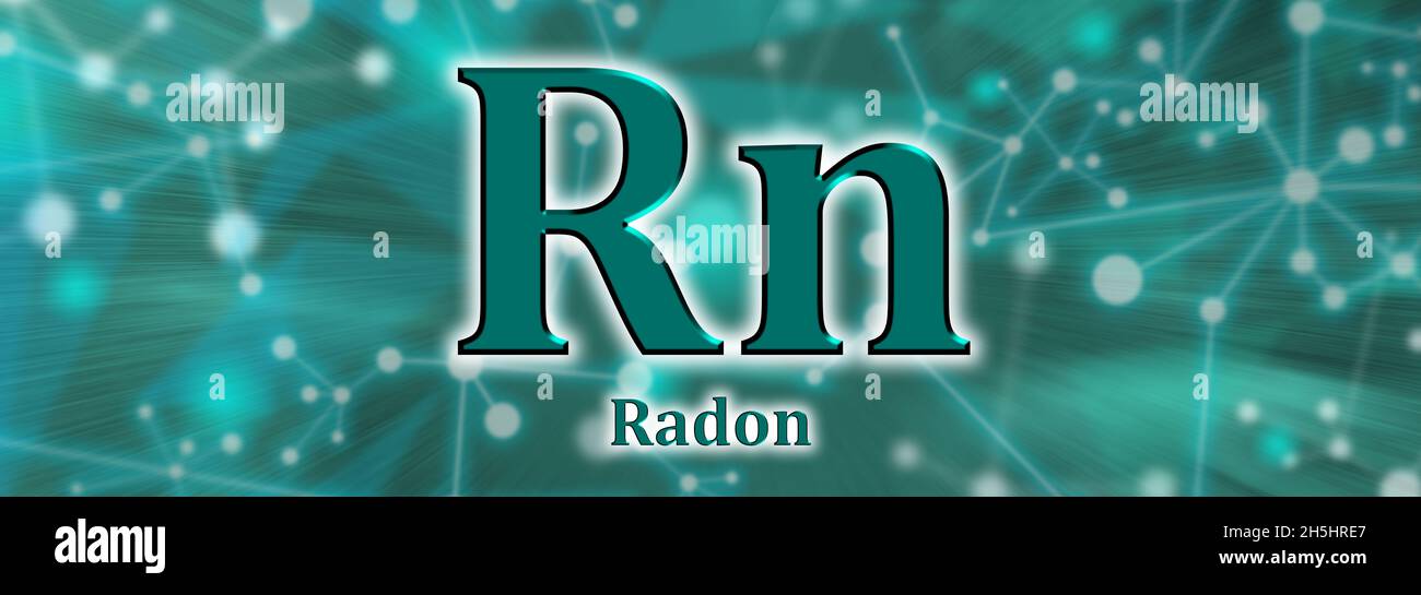Rn symbol. Radon chemical element on green network background Stock ...