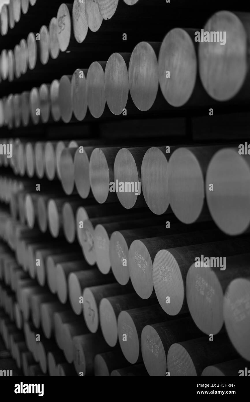 Aluminium ingots stack Black and White Stock Photos & Images - Alamy