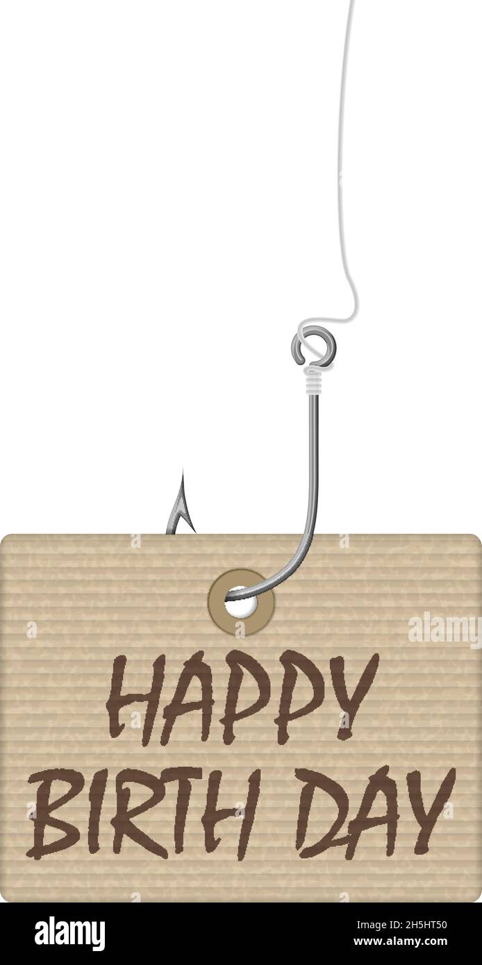 Happy birth day tag on a white background. Vector illustration Stock ...