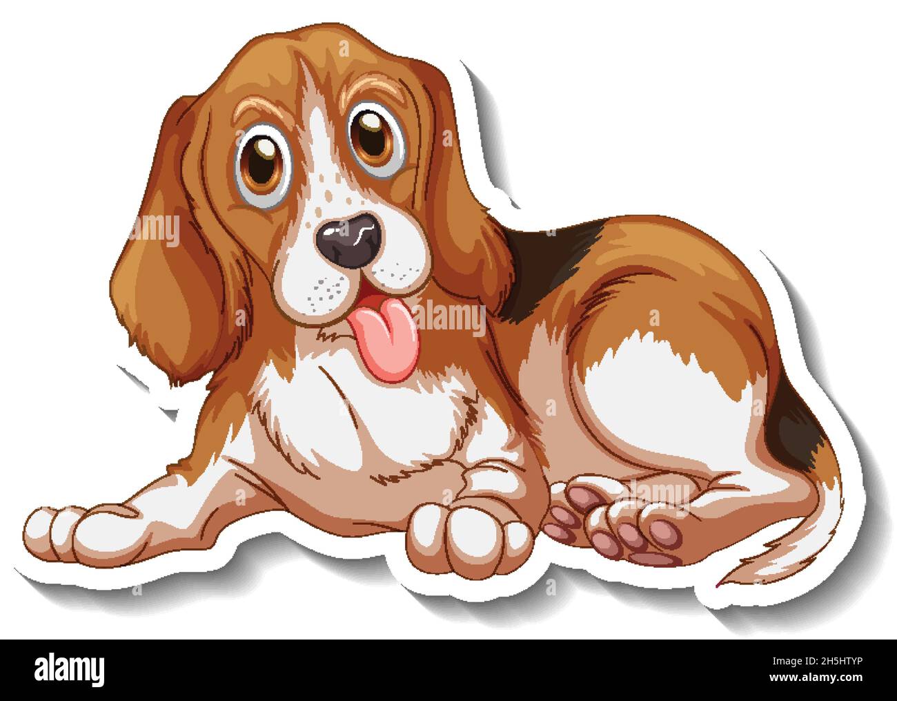 Cute beagle dog cartoon sticker illustration Stock Vector Image & Art ...