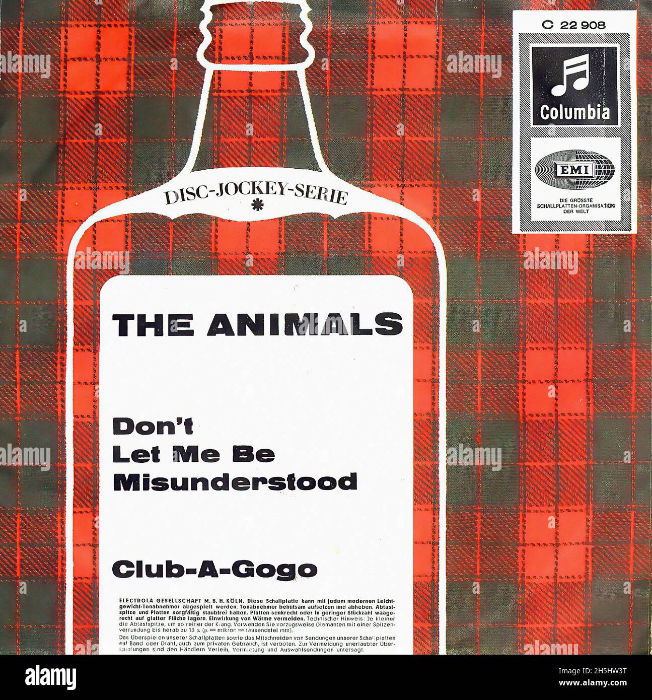 Vintage single record cover - Animals, The Don't Let Me Be Misunderstood - D - 1965 Stock Photo ...