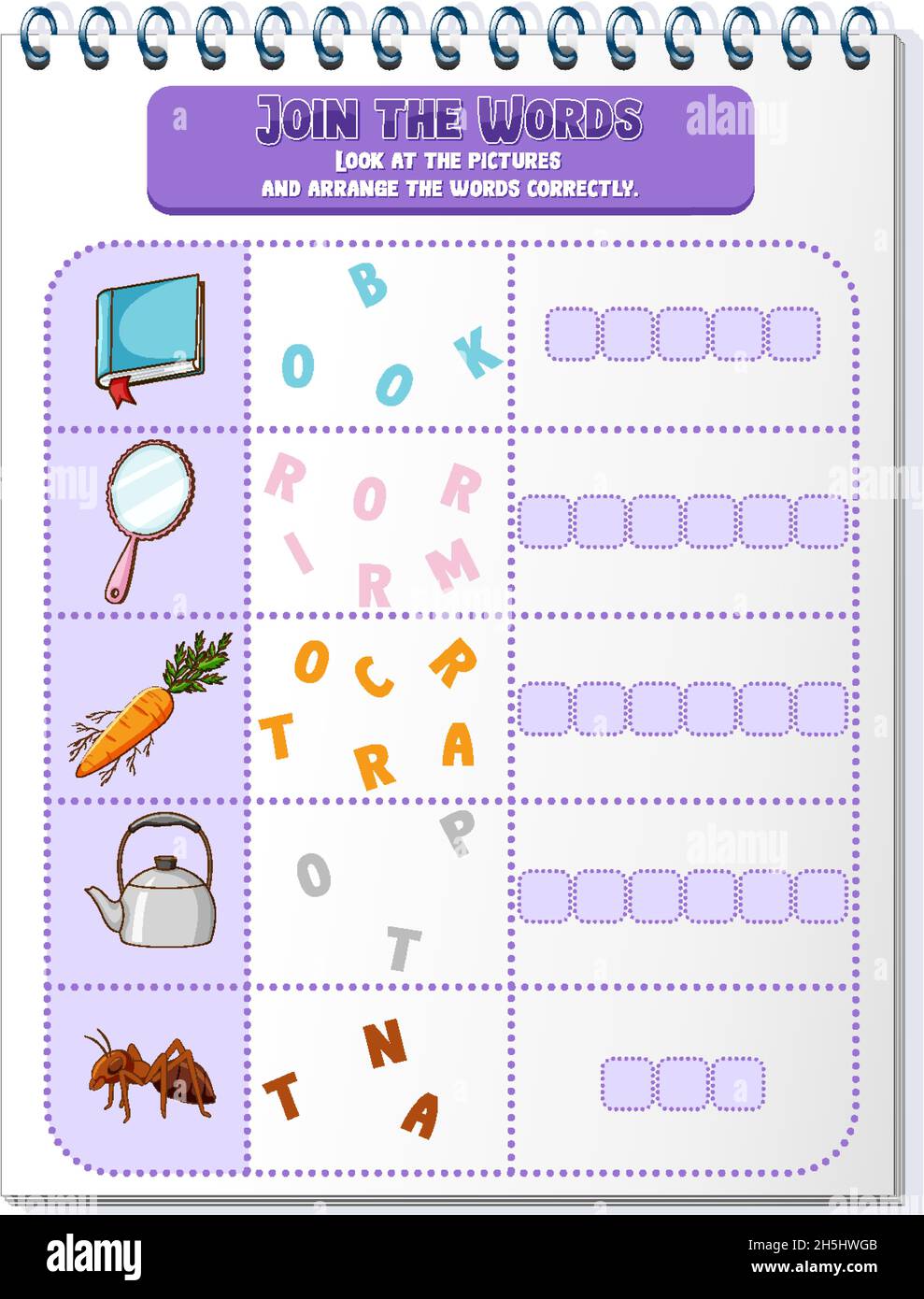 Spelling word game worksheet hi-res stock photography and images - Alamy