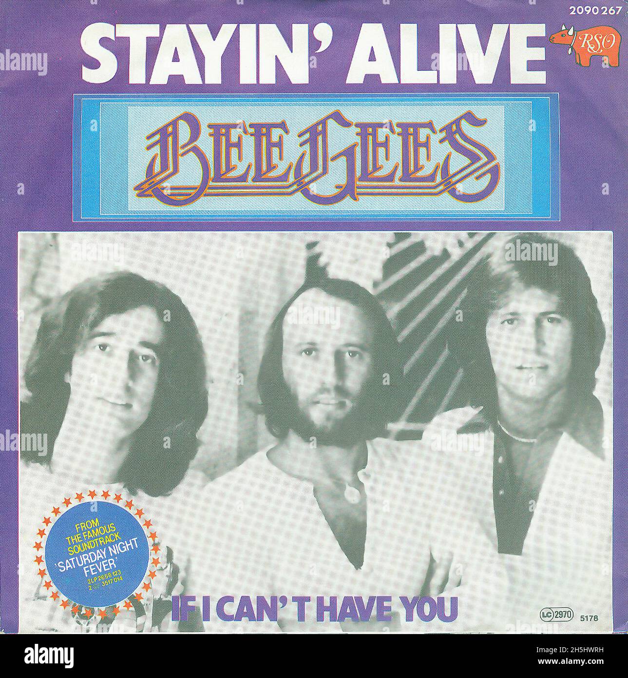 Vintage single record cover - Bee Gees, The - Stayin' Alive - D - 1978 ...