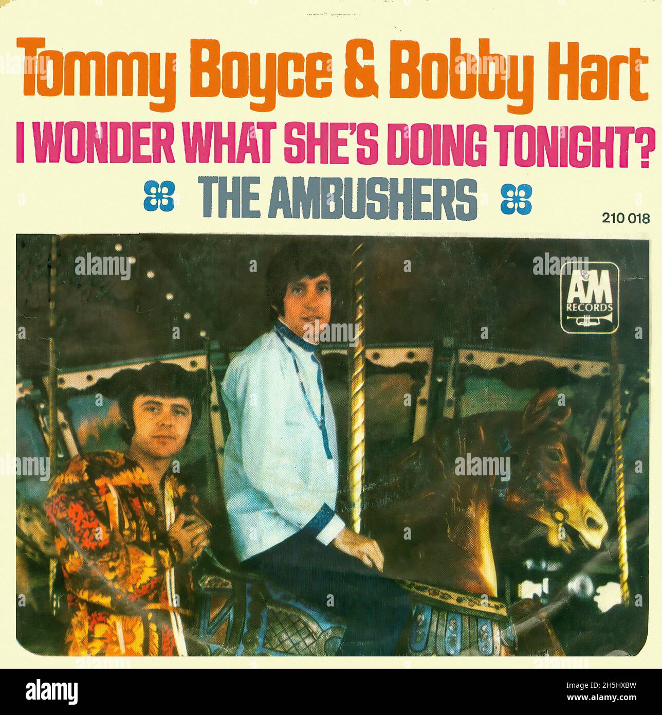 Vintage single record cover - Boyce, Tommy & Bobby Hart - I Wonder What ...
