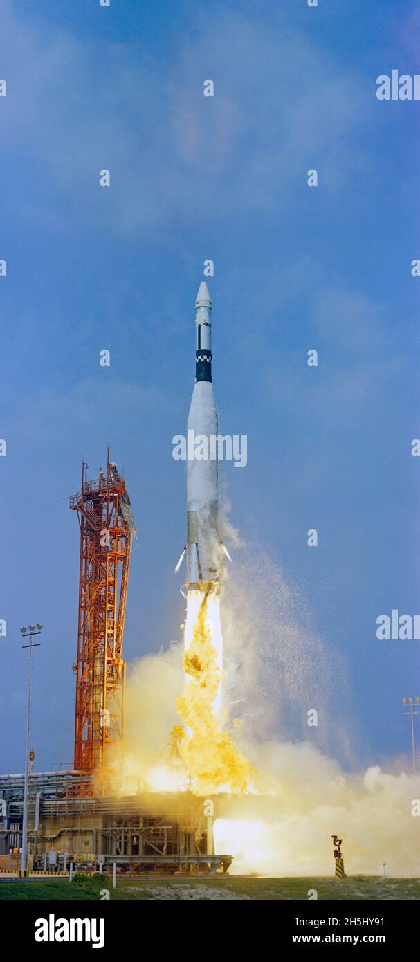 (17 May 1966) --- An Agena Target Vehicle atop its Atlas Launch vehicle ...