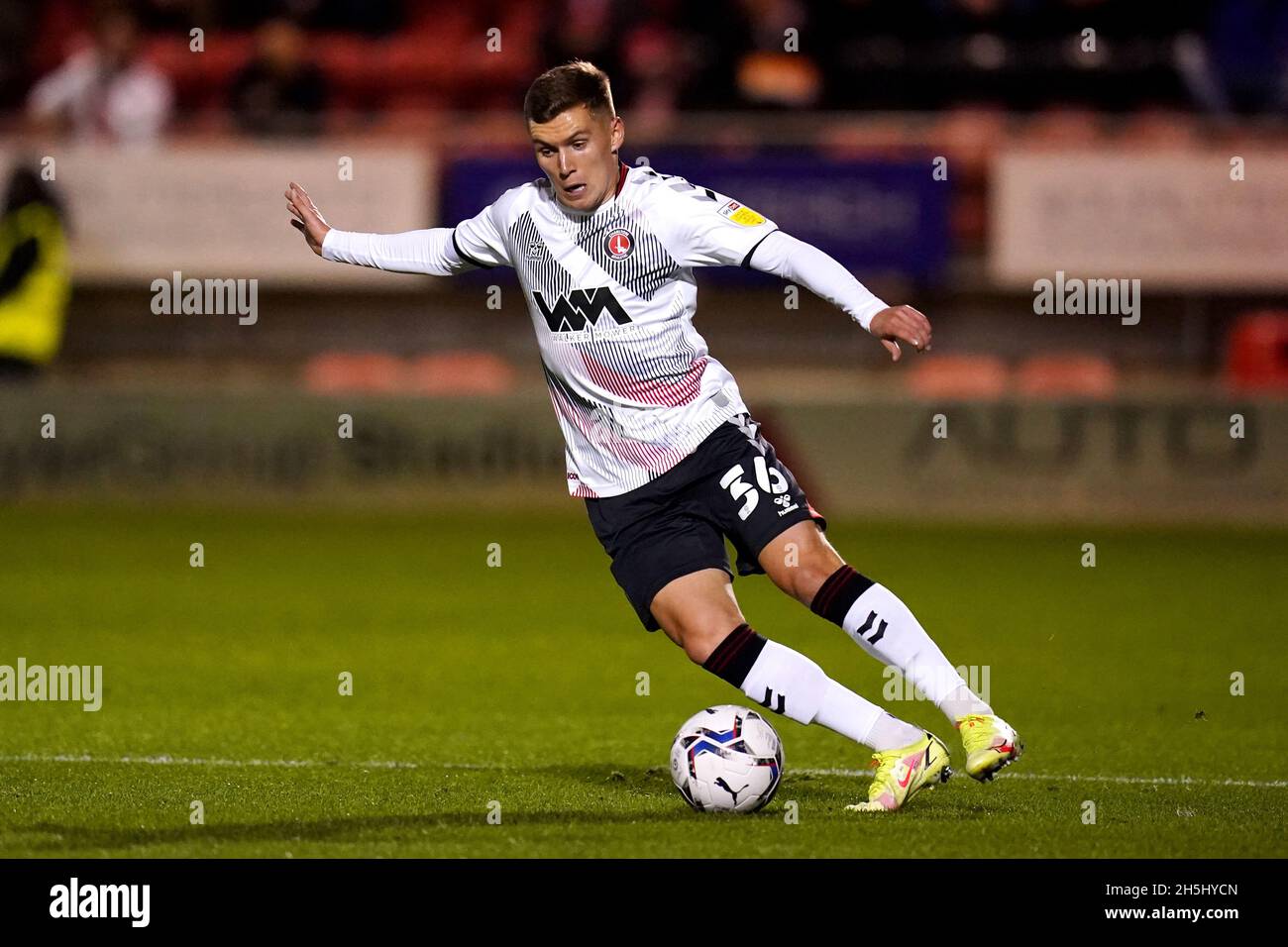 Charlton Athletic's Charles Clayden during the Papa John's Trophy ...