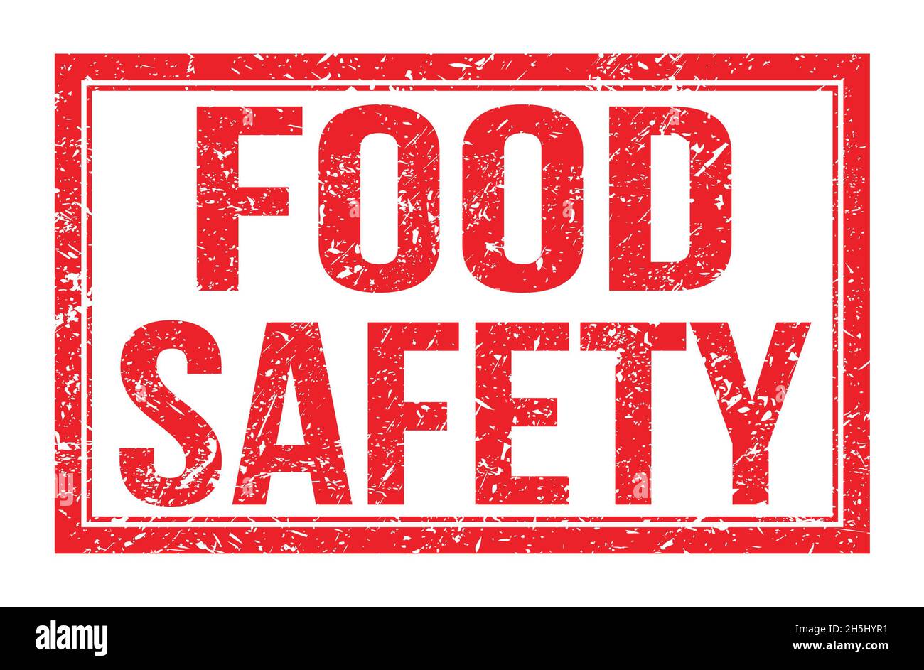 FOOD SAFETY, words written on red rectangle stamp sign Stock Photo - Alamy