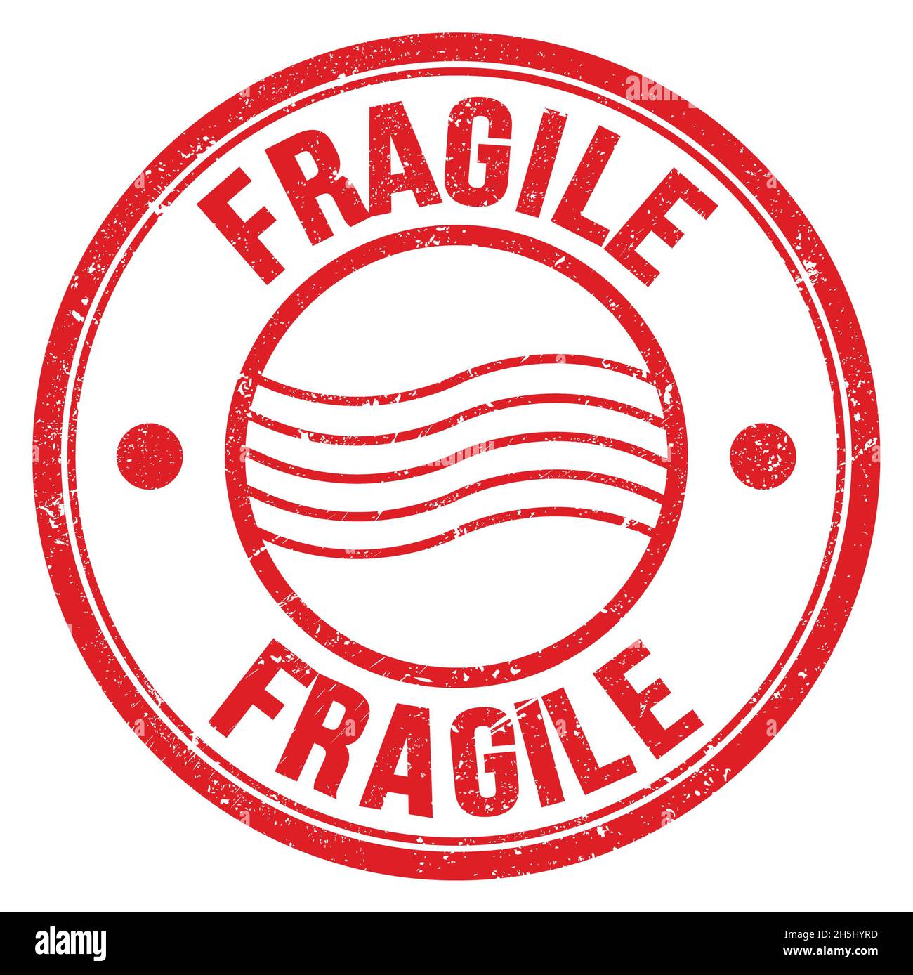 FRAGILE word written on red round postal stamp sign Stock Photo - Alamy