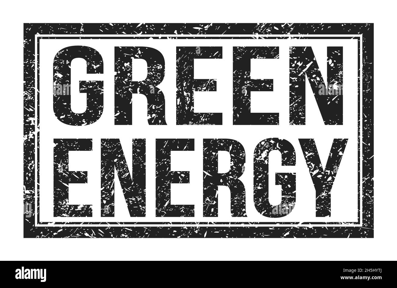 GREEN ENERGY, words written on black rectangle stamp sign Stock Photo ...